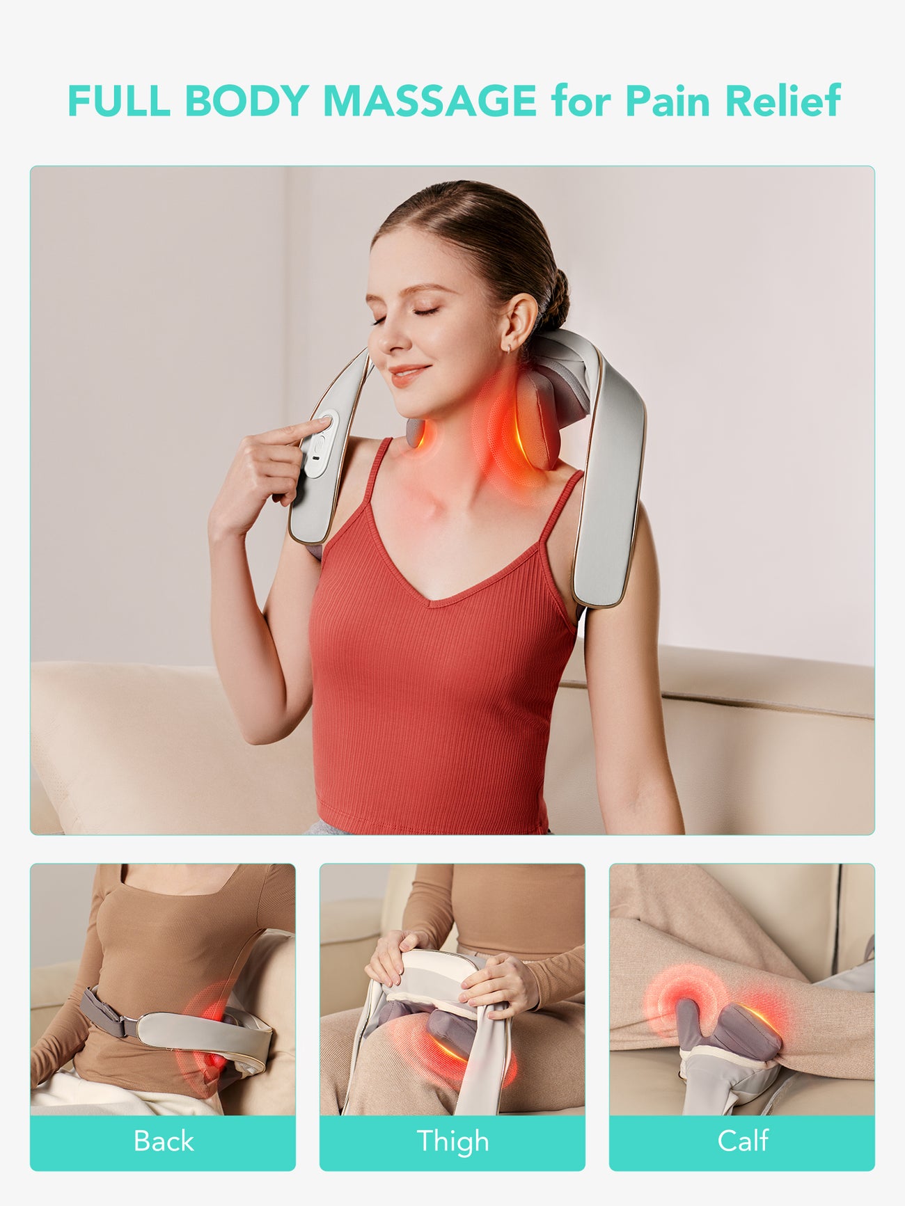 SKG H5 Mini Cordless Shiatsu Neck and Shoulder Massager with Heat