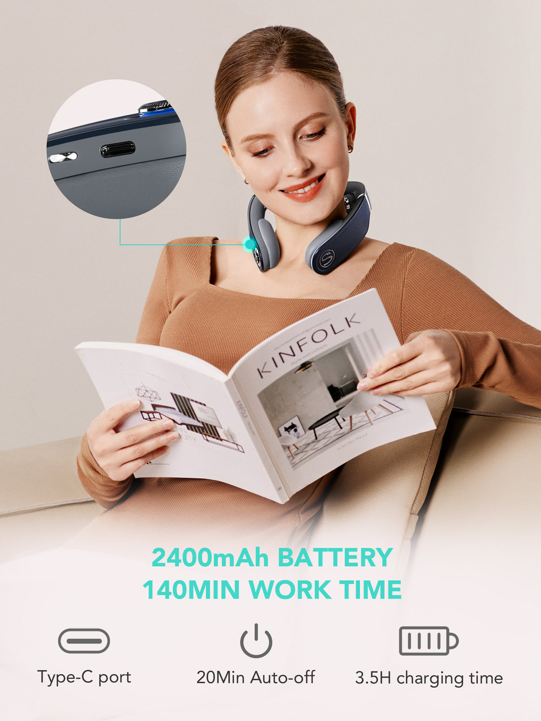 SKG G7 PRO-FOLD Foldable Neck Massager with Heat