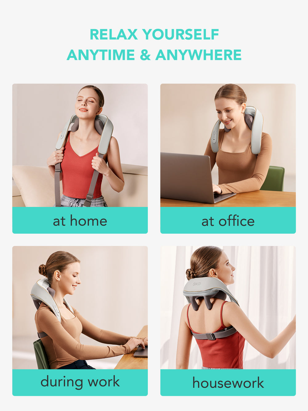 SKG H5 Cordless Shiatsu Neck and Shoulder Massager with Heat